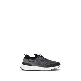 Brunello Cucinelli Baumwollstrick Sneakers L&auml;ufer - - Shoes - Herren - Grau - 46 EU