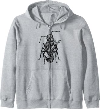 Seembo Ameise spielt Gitarre Lustiger Gitarrist Insect Rock Musiker Kapuzenjacke