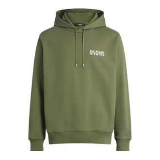 Balmain Printed Mirror Hoodie - - Sweatshirts & Hoodies - Herren - Gr&uuml;n - S