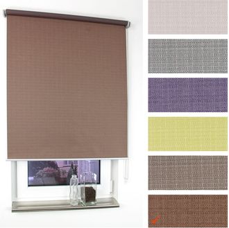 Liedeco Rollo Struktur Verdunkelung, Seitenzugrollo, L&auml;nge 175 cm braun, 142 cm x 175 cm (B x L)