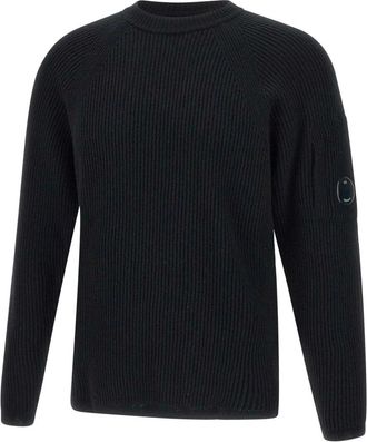 C.P. Company C.p. Company, Homme, Pulls, Noir, Taille: XL Pull col rond en laine dagneau noir