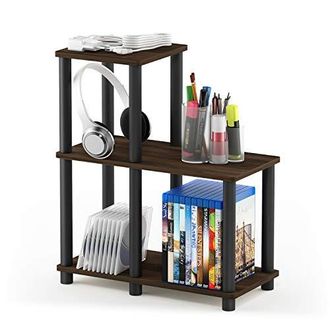 Furinno Turn-N-Tube Tablette D&eacute;corative dAppoint, Noyer Columbia/Noir, One Size