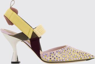 Fendi Slingbacks Colibr&igrave; en nylon &agrave; r&eacute;sille avec strass