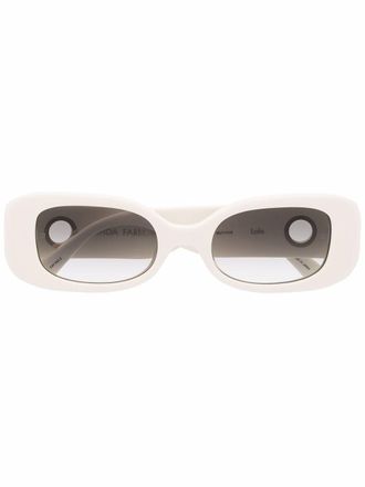 Linda Farrow lunettes de soleil &agrave; monture ovale - Blanc