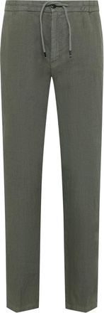 Alberto Leinenhose mit Dehnbund und Tunnelzug, Wide Fit in