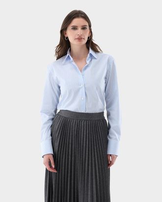 van Laack Gestreifte Hemdbluse mit R&uuml;ckenpasse