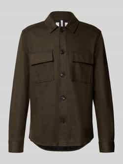 Profuomo Regular Fit Hemdjacke mit Kentkragen und Brusttaschen