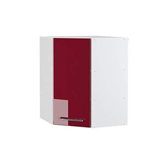 Vicco elément Haut de Cuisine Fame-Line, Rouge Bordeaux Haute Brillance/Blanc, 57 cm
