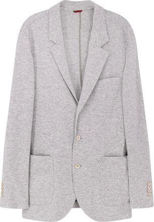 Brunello Cucinelli Homme, Vestes, Gris, Taille: L Blazer en jersey de cachemire avec poches plaqu&eacute;es