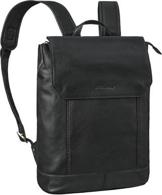 STILORD Sage Sac a Dos Femme et Homme Cuir Sac à Dos Antivol Sac Bandoulière Ordinateur Portable 13,3 Pouces Vintage pour Travail College École, Couleur:noir