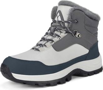 Mishansha Chaussures Femme Hiver Fourr&eacute;es Bottes de Randonn&eacute;e Antid&eacute;rapantes Gris Taille 37 EU