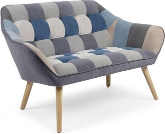 Paris Prix Canap&eacute; 2 Places Scandinave Taone 128cm Gris & Bleu