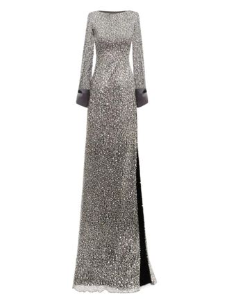 Gemy Maalouf side-slit maxi dress - Gris