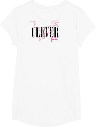 Jurassic Park Neon Pink Raptor Outline Clever Girl T-Shirt