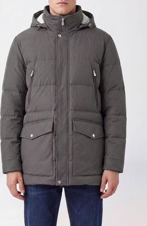 Brunello Cucinelli Parka courte en nylon d&eacute;perlant avec capuche