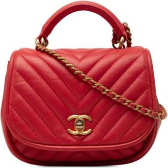 Chanel Sac bandouli&egrave;re Chevron Pre-owned - Femme - Pre-owned - Rouge - Taille: ONE Size