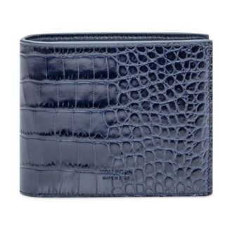 Tom Ford Homme, Accessoires, Bleu, Taille: ONE Size Portefeuille bi-fold en cuir fa&ccedil;on croco