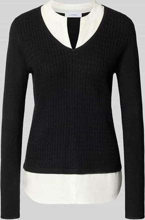 Comma Longsleeve aus Viskose-Mix in Strick-Optik