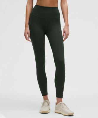 lululemon Wunder Train Leggings mit hohem Bund für Frauen - 64 cm - Größe 10 in Rainforest Green