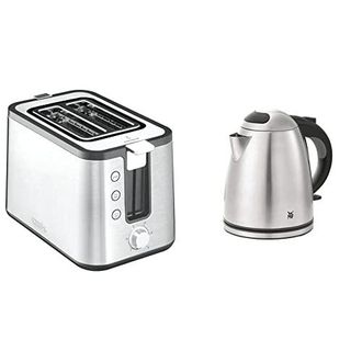 Krups KH442D Control Line Premium Toaster | Edelstahl | 2 kurze Schlitze f&uuml;r 2 Scheiben | Silber/Schwarz & WMF Stelio Wasserkocher Edelstahl 1,2l, elektrisc