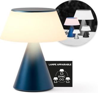 Lexon Lampe de chevet LED LUMA L, Grande lampe de table sans fil tactile avec variateur dintensit&eacute; et synchronisation multi lampes, 9 couleurs de lumi&egrave;re re