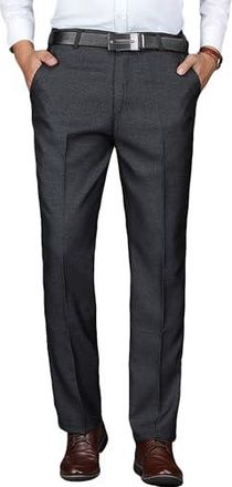 Generic Pantalon de costume taille haute pour homme - Pantalon moderne - Taille &eacute;lastique - Pantalon de costume fusel&eacute; pour homme - Coupe r&eacute;guli&egrave;re, Gris 1, 4