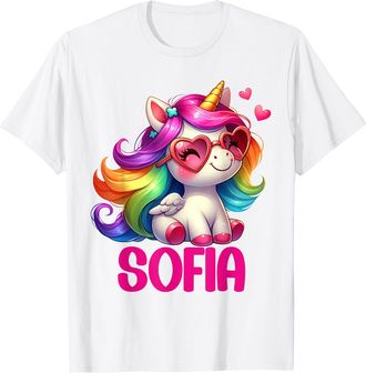 BDAZ Sofia Einhorn Name personalisiertes Design T-Shirt
