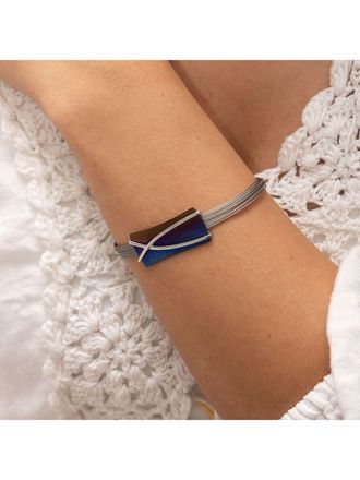 Zeeme Stainless Steel Armband Edelstahl mit Titan mehrfarbig 17+3cm lang