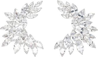 Self Portrait Femme, Accessoires, Gris, Taille: ONE Size Crystal Cuff Earring