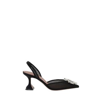 Amina Muaddi Femme, Chaussures, Noir, Taille: 36 EU Rhinestone Jewel Slingback Escarpins