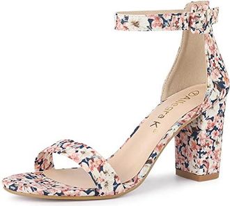 Allegra K Sandales &agrave; bout ouvert et talons hauts &agrave; bride cheville Rose bleu 39