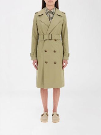 Burberry Trench-coat long &agrave; double boutonnage en coton avec ceinture ajustable