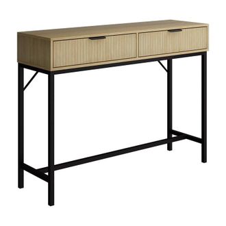Vicco Konsolentisch Lennox, Eiche, 100 x 75 cm mit 2 Schubladen