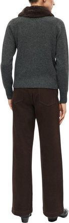 s.Oliver Black Label Strickjacke mit Pl&uuml;sch-Hemdkragen / mit Wolle