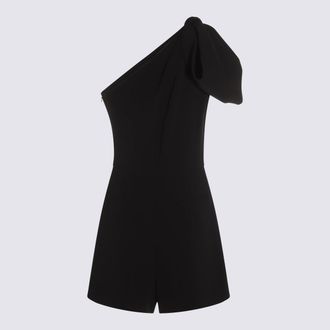 Max Mara Womens One-Shoulder Wool-Blend Coat Black
