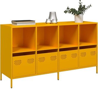 vidaXL Vidaxl - Buffet jaune moutarde 135x39x73,5 cm acier lamin&eacute; &agrave; froid