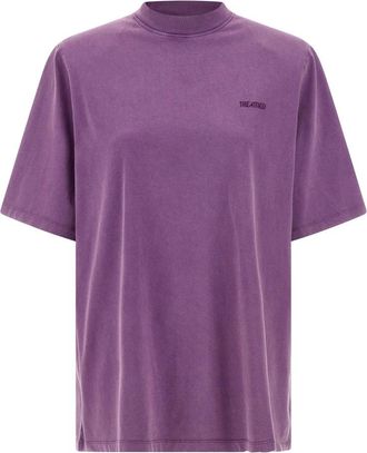 The Attico Femme, Tops, Violet, Taille: 34 FR T-shirt en jersey de coton d&eacute;lav&eacute;