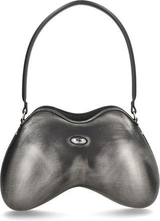 Diesel Womens Double-D Bag Silver Polyurethane Shoulder