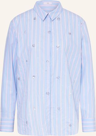 Riani Riani Oversized-Hemdbluse Mit Pailletten blau