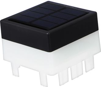 Lurrose 4 St&uuml;ck Solar Pfostenkappenleuchten Kunststoff 7x7cm Solar Gartenleuchten F&uuml;r Au&szlig;enzaun Terrasse Veranda