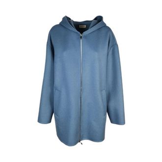 P.A.R.O.S.H. Hellblauer Wollmantel mit Kapuze - - Sweatshirts & Hoodies - Damen - Blau - XL