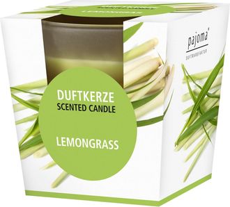 Pajoma Duftkerze, Lemongras - im satinierten Glas | 120g Wachsgewicht, Brenndauer: 25 Stunden, in edler Geschenkverpackung | Premium Qualit&auml;t