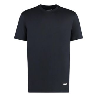 Jil Sander Geripptes T-Shirt mit Rundhalsausschnitt - - Tops - Herren - Blau - M