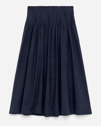 Arket Baumwollrock Mit Biesen -Blau