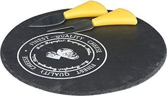 Alpina Alpina 1821695 Formaggio Gabel mit Tondo-Tablett, Schiefer