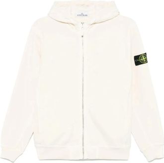 Stone Island Homme, Sweatshirts et sweats &agrave; capuche, Blanc, Taille: S SweaT-shirt D&eacute;contract&eacute; en Coton