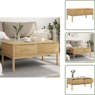 vidaXL Vidaxl - Table basse floro cire marron 99x55,5x45 cm bois massif de pin - Table Basse Design Moderne - Table Basse Bois Massif - Table Basse