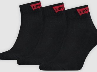 Levi's Mid Cut Batwing Socken - 3er-Pack - Herren - Schwarz / Schwarz