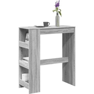 vidaXL Table de bar avec étagères sonoma gris bois dingénierie Vidaxl