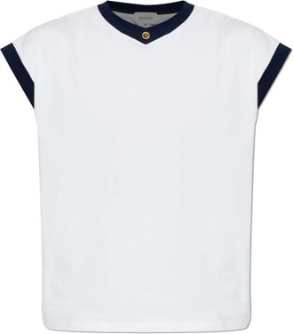 Versace Homme, Tops, Blanc, Taille: M T-Shirt Slim en jersey de coton stretch